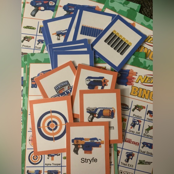 Toys | Nerf Dart Bingo Lanyards Holders Wit Tags Tattoos Nerf Party ...